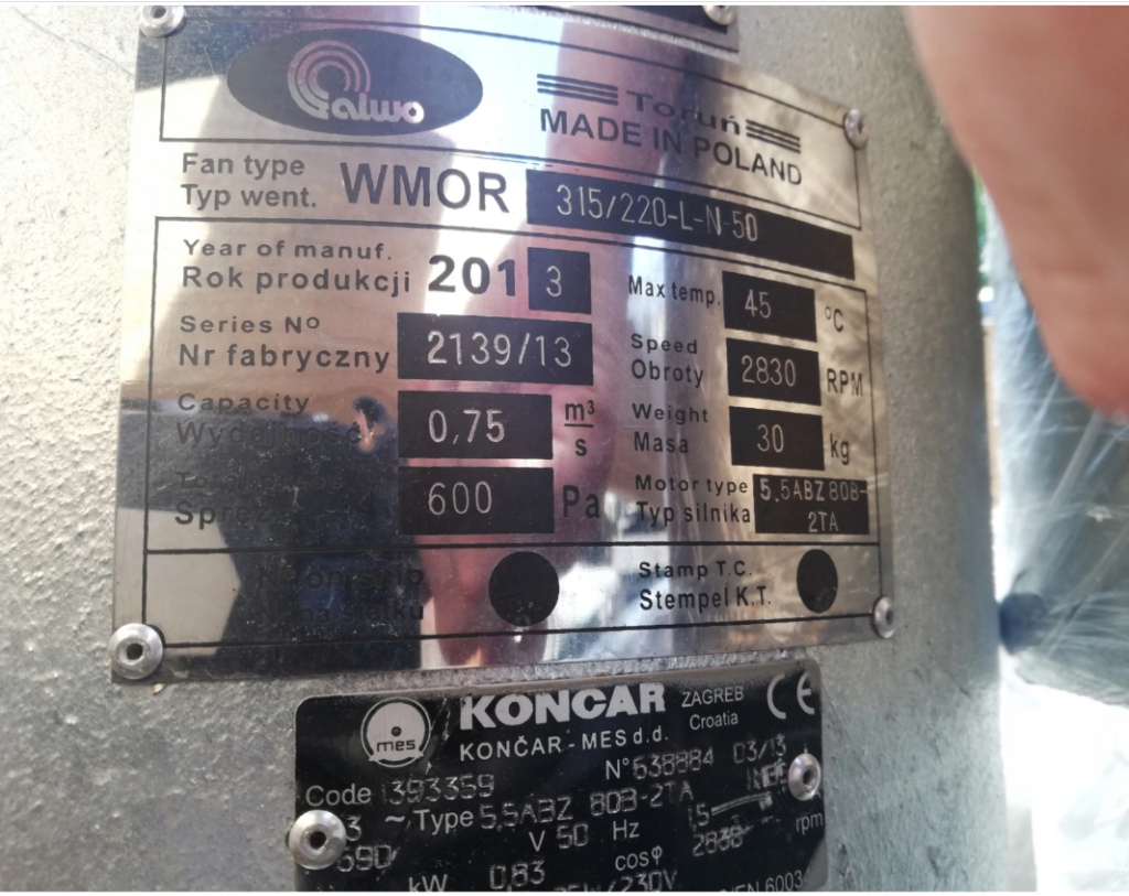 Fan wmor 315/220-L-N-50 ALWO – Posejdon Marine – Marine equipment supplier